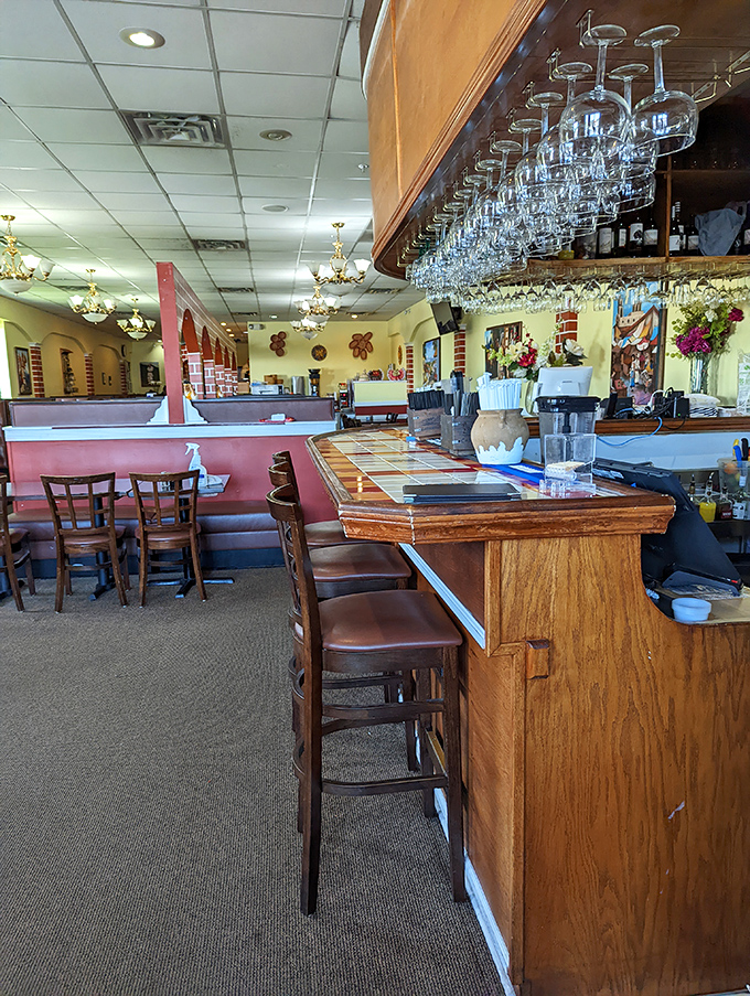 Step inside and the yellow walls instantly transport you south of the border, while that lineup of hanging glasses promises proper margarita business ahead.