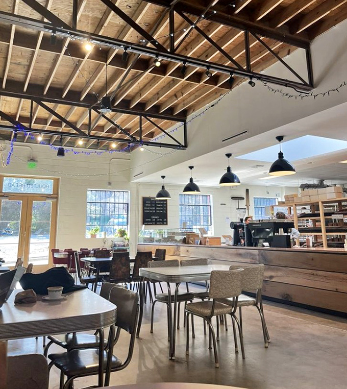Exposed beams, natural light, and minimalist charm create the perfect backdrop for life-changing carb experiences. This isn't just a bakery&mdash;it's a sanctuary.
