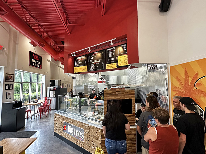 The counter service setup at Big Lee's permanent location keeps the focus where it belongs&mdash;on that glorious, slow-smoked meat.