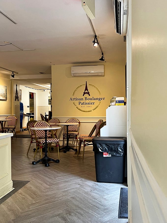 Step inside to find a cozy interior where Parisian caf&eacute; meets Philadelphia charm, complete with those quintessential French bistro chairs.