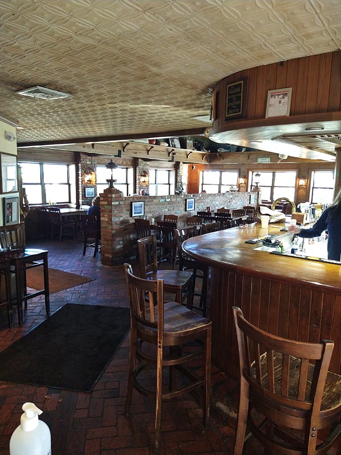The interior feels like the living room of that cool uncle who retired to become a sea captain&mdash;warm wood, pressed tin ceiling, and stories in every corner.