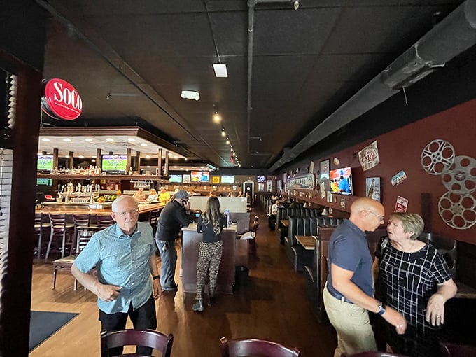 Where everybody knows your name&mdash;or will by your second visit. The warm wood tones and vintage decor create that perfect "third place" between work and home.