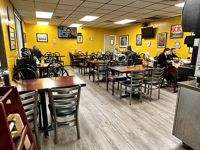The sunny yellow walls inside Nally's Kitchen feel like a warm embrace, proving that sometimes the best dining rooms aren't in fancy hotels but in neighborhood gems.