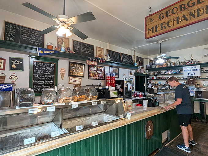 Behind that counter lies a universe of frozen possibilities. The chalkboard menu and vintage decor aren't trendy affectations&mdash;they're signs you've found the real deal.
