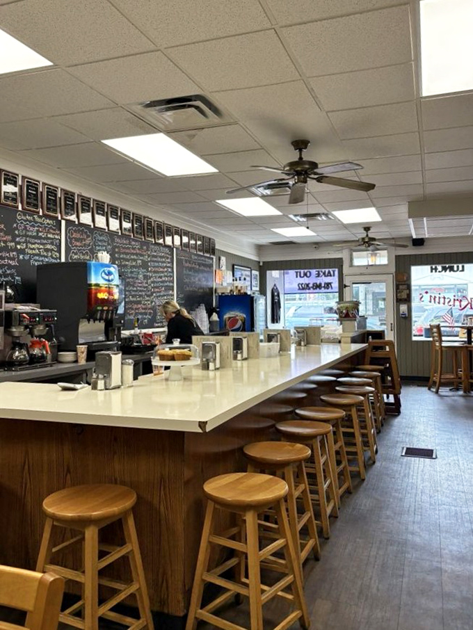 Classic diner magic happens at this counter where wooden stools await regulars, blackboard specials tempt the hungry, and coffee flows as freely as conversation.
