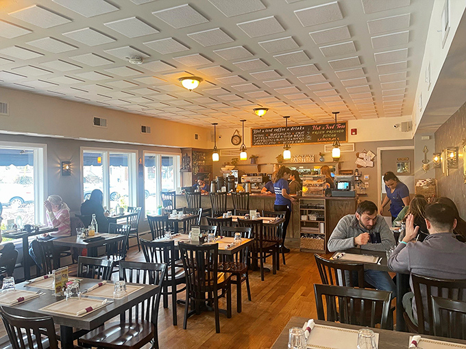 Inside, warm wooden floors and simple furnishings create that rare atmosphere where you instantly feel at home, yet somehow special.