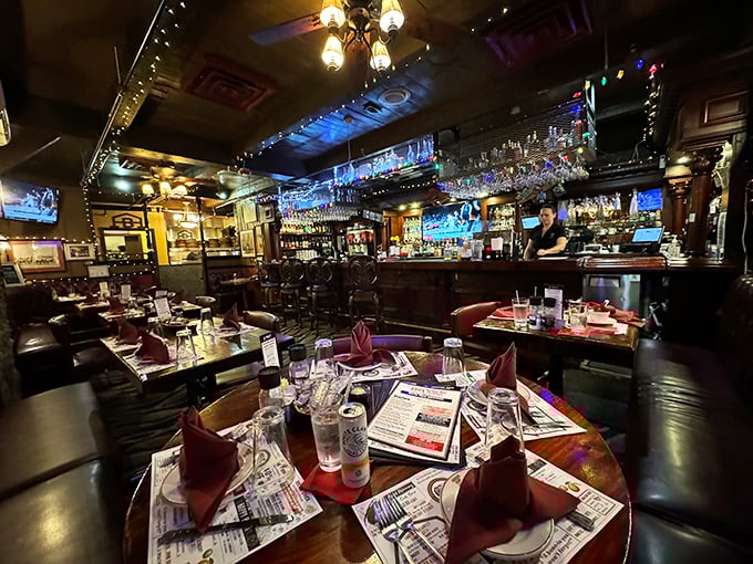 Step inside and time slows down. Dark wood, ambient lighting, and properly set tables&mdash;this isn't dinner, it's a meat meditation chamber.