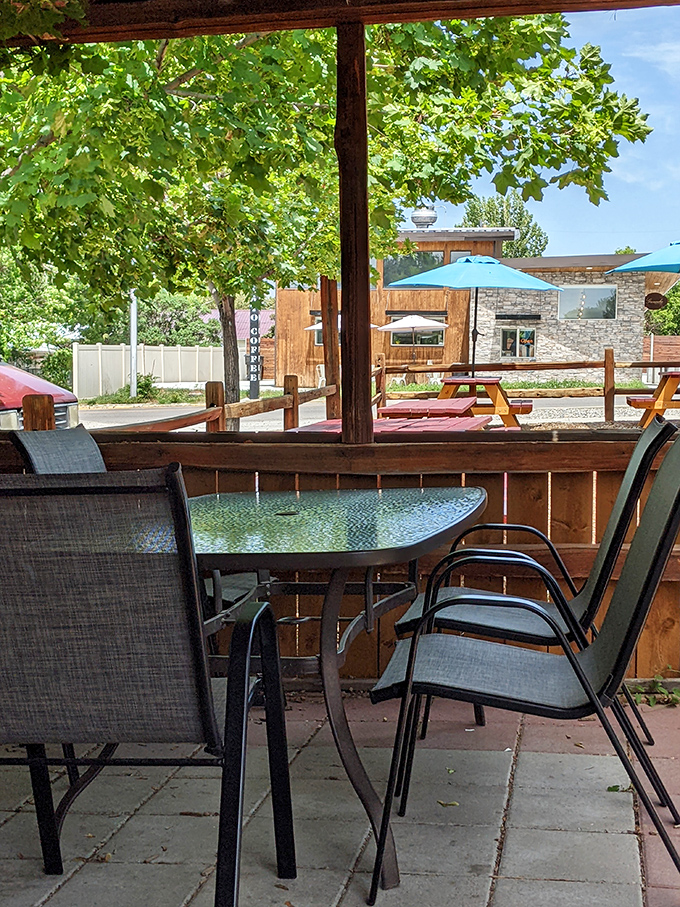 The view from paradise. Simple outdoor seating creates the perfect stage for the real star&mdash;that mesquite-smoked meat you're about to devour.