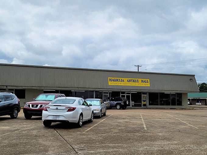 The unassuming exterior of Magnolia Antique Mall hides a treasure trove within. Like the best mystery novels, it's what's inside that keeps you turning pages.