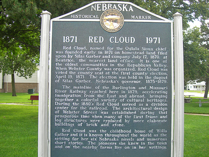 History carved in stone. This marker tells the tale of a prairie town that rose from homestead dreams to become a literary landmark.