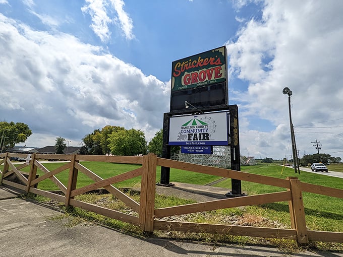 The unassuming entrance sign stands like a portal to another era. No flashy digital billboards here &ndash; just the promise of simple fun ahead.