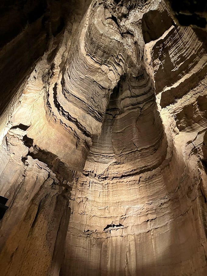 Like nature's own cathedral, these towering limestone walls tell a story millions of years in the making. No renovation permits required.