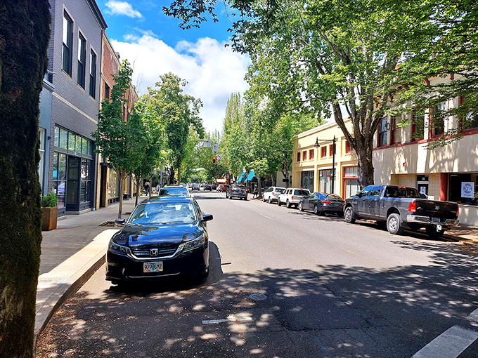 Downtown McMinnville feels like stepping into a movie set where the extras are real people and the script is written in antiques.