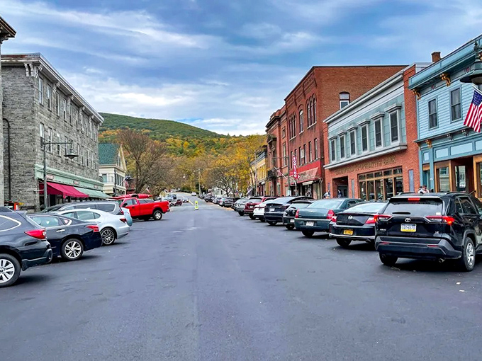 Main Street unfolds like a living postcard, with fall foliage providing a golden backdrop to the kind of downtown that big city folks dream about during rush hour.