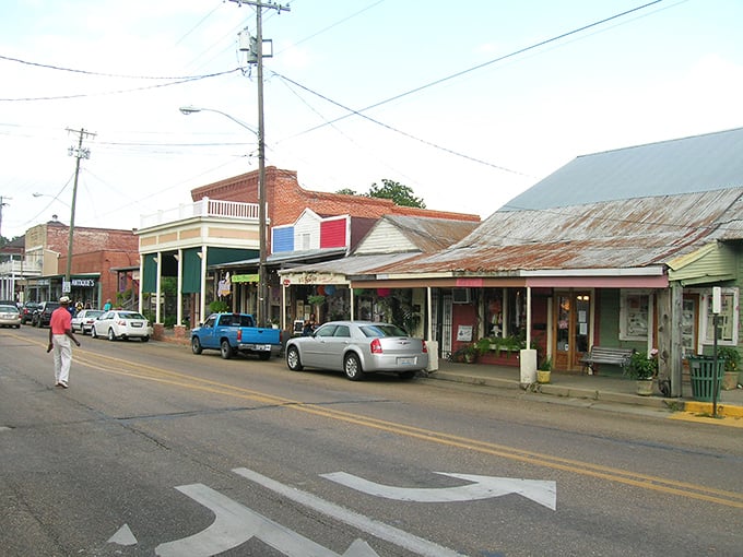 Downtown Breaux Bridge preserves its historic charm while keeping prices firmly in the past – those colorful storefronts hide equally colorful characters.