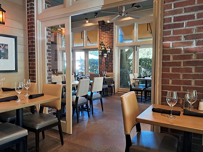 Where exposed brick meets elegant simplicity&mdash;Murphy's interior strikes that perfect sweet spot between upscale dining and neighborhood comfort.