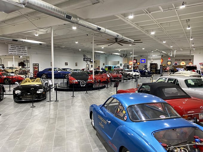 Automotive eye candy as far as the eye can see. This showroom of pristine classics reminds us that cars weren't just transportation&mdash;they were rolling works of art.