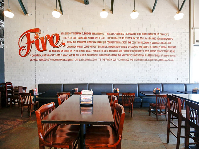 Fire isn't just an element here&mdash;it's a philosophy. The restaurant's manifesto on the wall reminds you this isn't just dinner; it's a crusade for barbecue perfection.