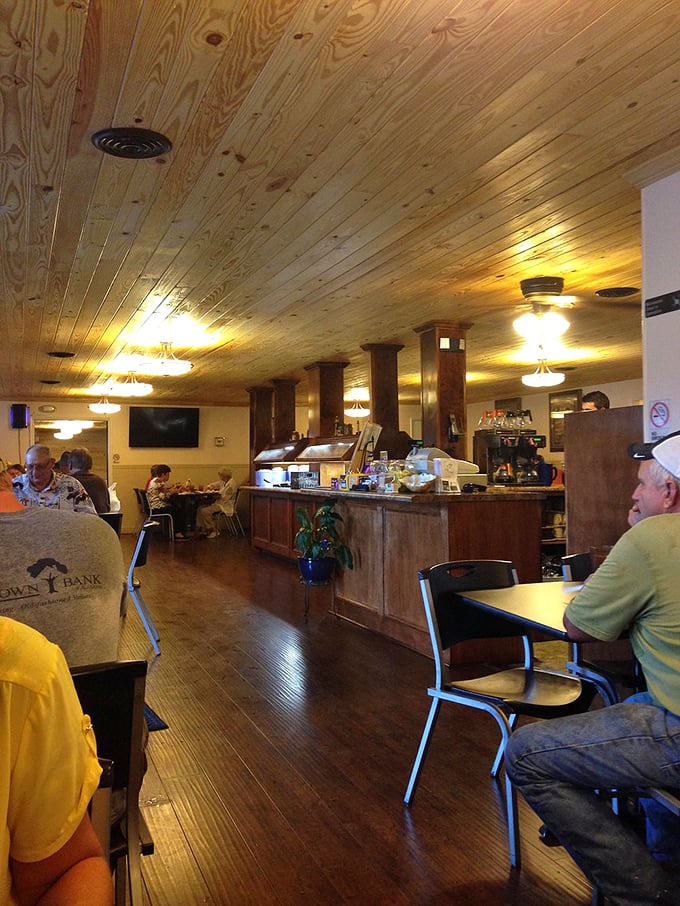 Warm pine paneling and simple furnishings create that classic "fish camp" atmosphere where comfort trumps pretension and the food does all the talking.