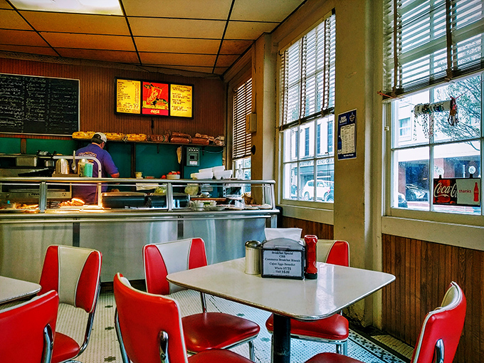 Time travel isn't theoretical at Commerce—it's served up alongside your coffee in this vintage diner where red vinyl chairs have witnessed decades of conversations.