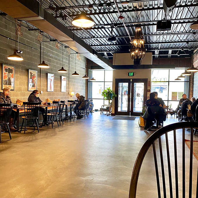 Industrial chic meets intellectual warmth in this spacious gathering spot where ideas and espresso flow with equal enthusiasm.