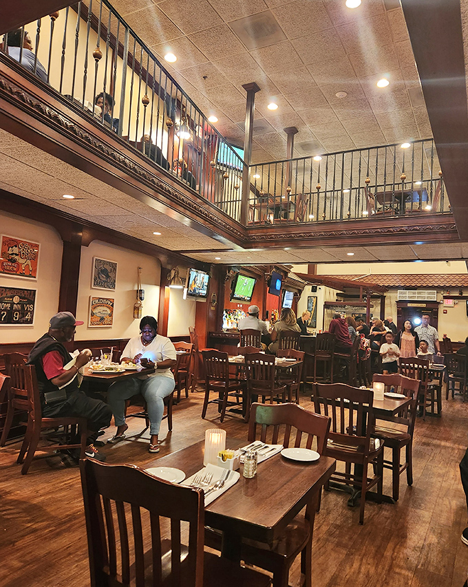 Two-tiered dining creates a lively atmosphere where conversations flow as freely as the cocktails. Seafood paradise found!