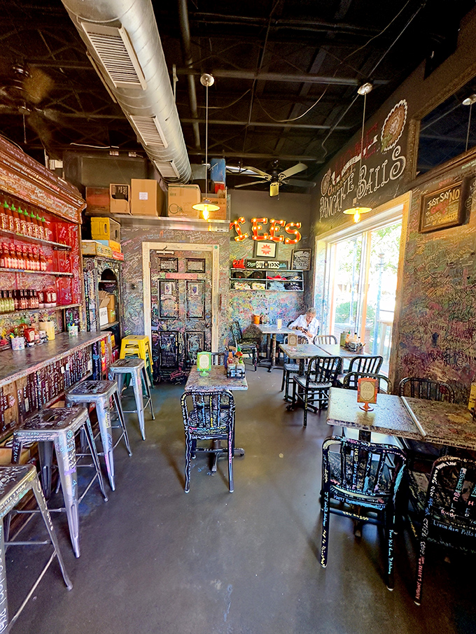 Graffiti-covered walls tell the stories of thousands of satisfied diners&mdash;a living guestbook where every scribble represents a happy meal.