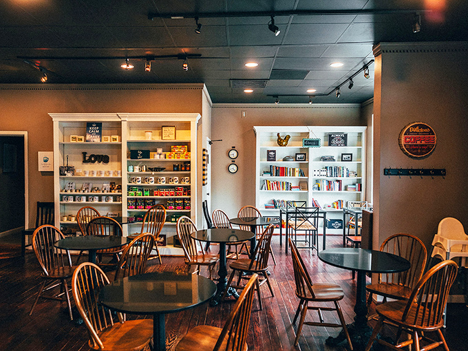 Windsor chairs and wooden tables create that perfect "stay awhile" atmosphere, where one coffee inevitably turns into three.