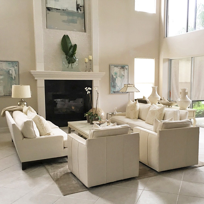 Crisp whites and clean lines create a staging area that would make Nancy Meyers weep with joy. Your Pinterest board just found its soulmate.