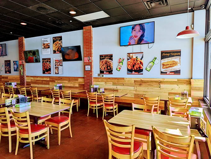 Simple wooden tables and bright lighting set the stage where the real star performs &ndash; chicken so good it deserves its own spotlight and standing ovation.