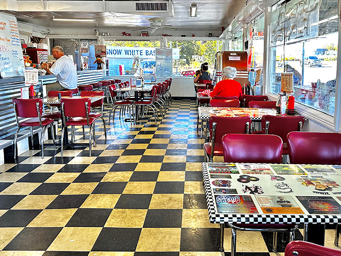 Classic Americana in every corner&mdash;black and white checkered floors, cherry-red vinyl booths, and conversations that have spanned generations.