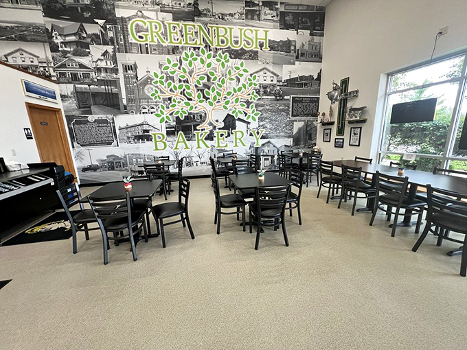 A simple, welcoming interior where black and white historical photos of Madison create the perfect backdrop for colorful conversations and sugar-induced euphoria.