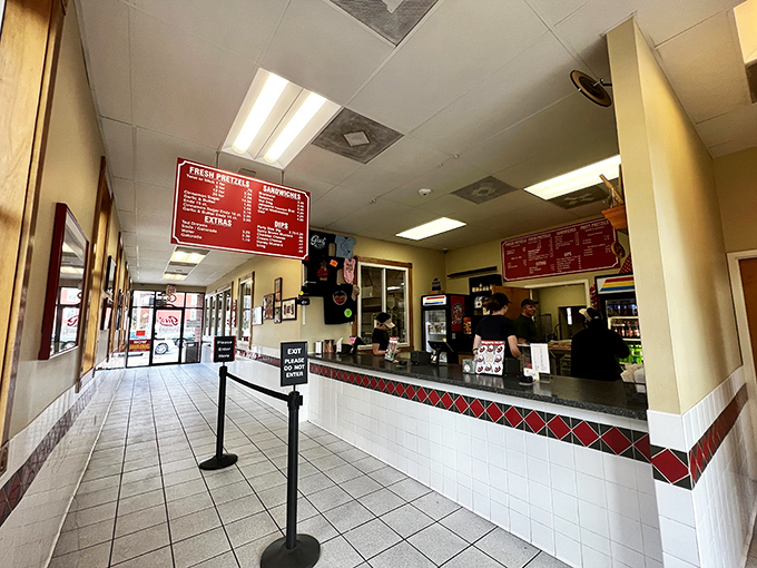 Inside, the no-frills counter service speaks volumes: when your pretzels are this good, you don't need fancy décor to impress.