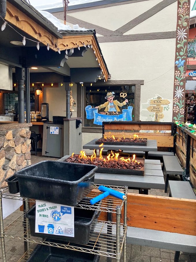Step up to this rustic stone counter where pretzel dreams come true. The staff efficiently orchestrates a symphony of sausages and German delights. 