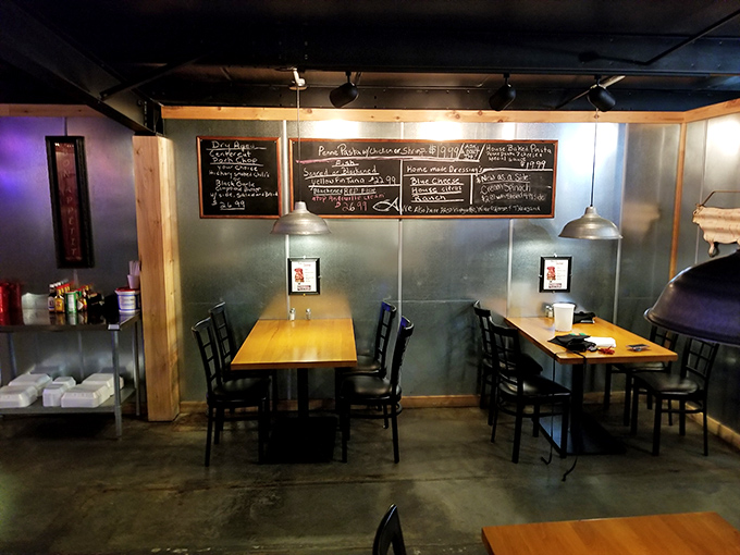 Inside, the no-nonsense dining room lets you know immediately: this place is about the meat, not the frills.