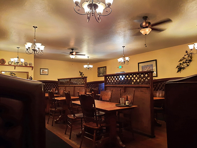 Wooden booths with lattice dividers create that perfect balance of privacy and conviviality&mdash;like your own VIP section without the velvet rope attitude.