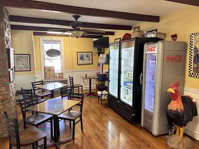 Warm yellow walls, wooden beams, and a rooster standing sentinel by the fridge&mdash;this isn't just a restaurant, it's Delaware's living room with better food.