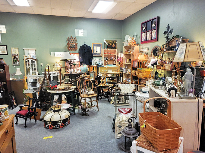 Organized chaos at its finest! This room alone contains enough stories to fill a novel, from that ornate ottoman to the wooden chairs that have witnessed decades of family dinners.
