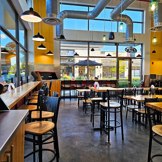 Bright yellow walls and industrial-chic design create the perfect backdrop for your taco adventure&mdash;no pretension, just good vibes and better food. 