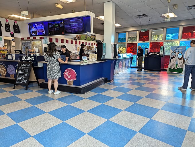 Ice cream democracy in action &ndash; students, professors, and locals all queue up with the same gleam of anticipation in their eyes.