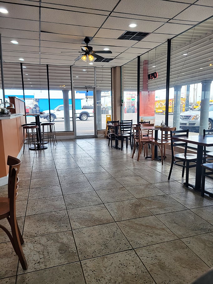 Inside, simplicity reigns supreme. No distractions from what matters most&mdash;the food that's about to transport you across the Mediterranean.