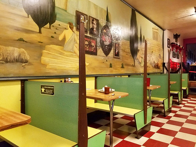Classic mint-green booths and checkerboard floors transport you to a simpler time when calories weren't counted and coffee refills were endless.