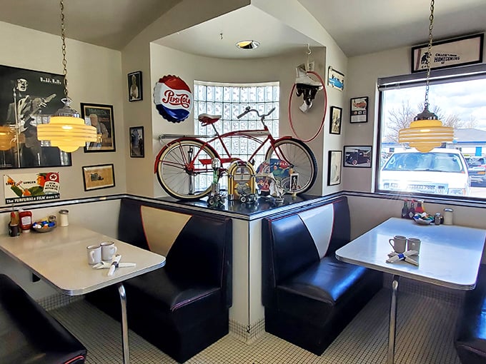 Where vintage meets comfort &ndash; Candy's interior boasts classic booth seating and memorabilia that makes you wonder if the Fonz might slide in any minute.