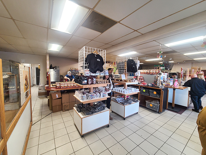 Inside, it's all business. No frills, no fuss&mdash;just a laser focus on what matters: getting those heavenly cinnamon rolls into your eager hands.