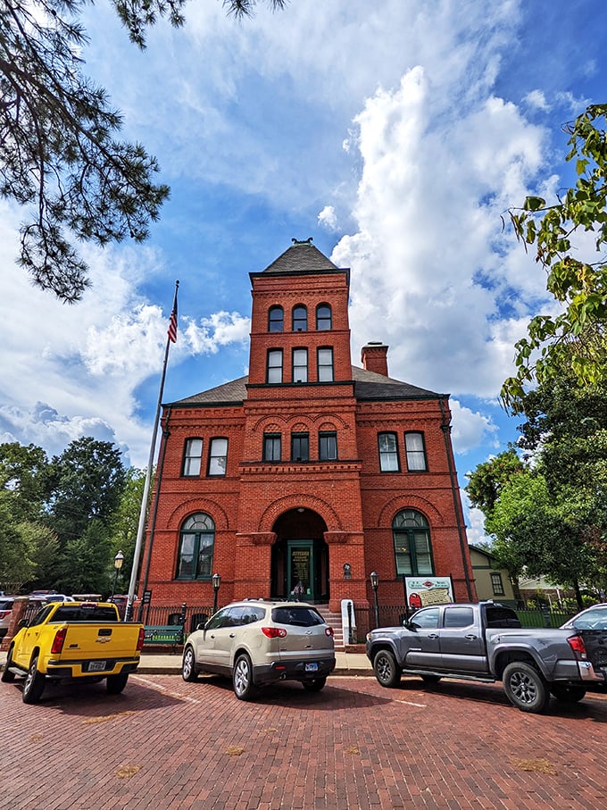 This magnificent red brick courthouse doesn't just dominate Jefferson's skyline—it stands as a Victorian-era exclamation point declaring, "They really knew how to make buildings back then!"