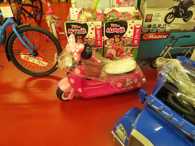 Childhood dreams come true in vibrant color &ndash; from Minnie Mouse scooters to bikes that promise neighborhood adventures.