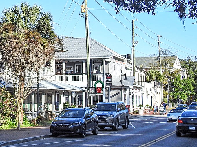 Bluffton's streets whisper stories of the Lowcountry, where Spanish moss creates natural canopies over charming storefronts.