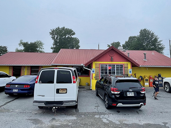 Cathy's Corner: Sunshine yellow with a red roof&mdash;this little diner practically screams "happiness served all day" before you even walk in.