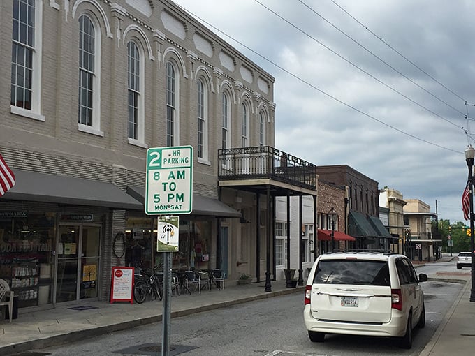 Conyers' historic district - where even the parking signs have stories to tell.