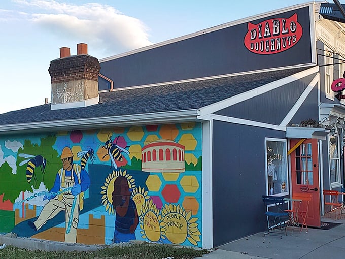 Diablo's vibrant mural is like a sneak preview of the colorful flavor explosions waiting inside.